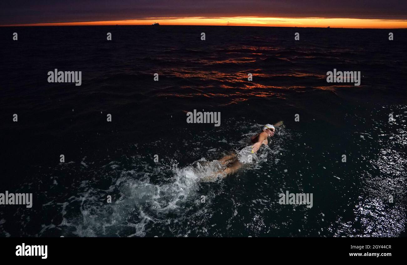 Australian endurance swimmer Chloe McCardel approaches France at ...