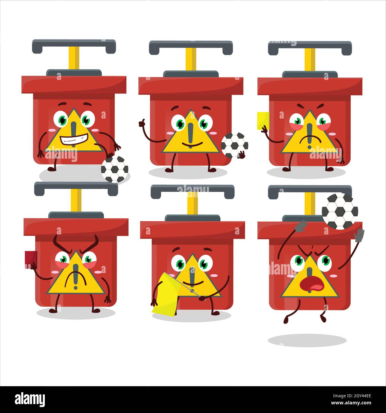Dynamite Blasting Machine cartoon character working as a Football ...