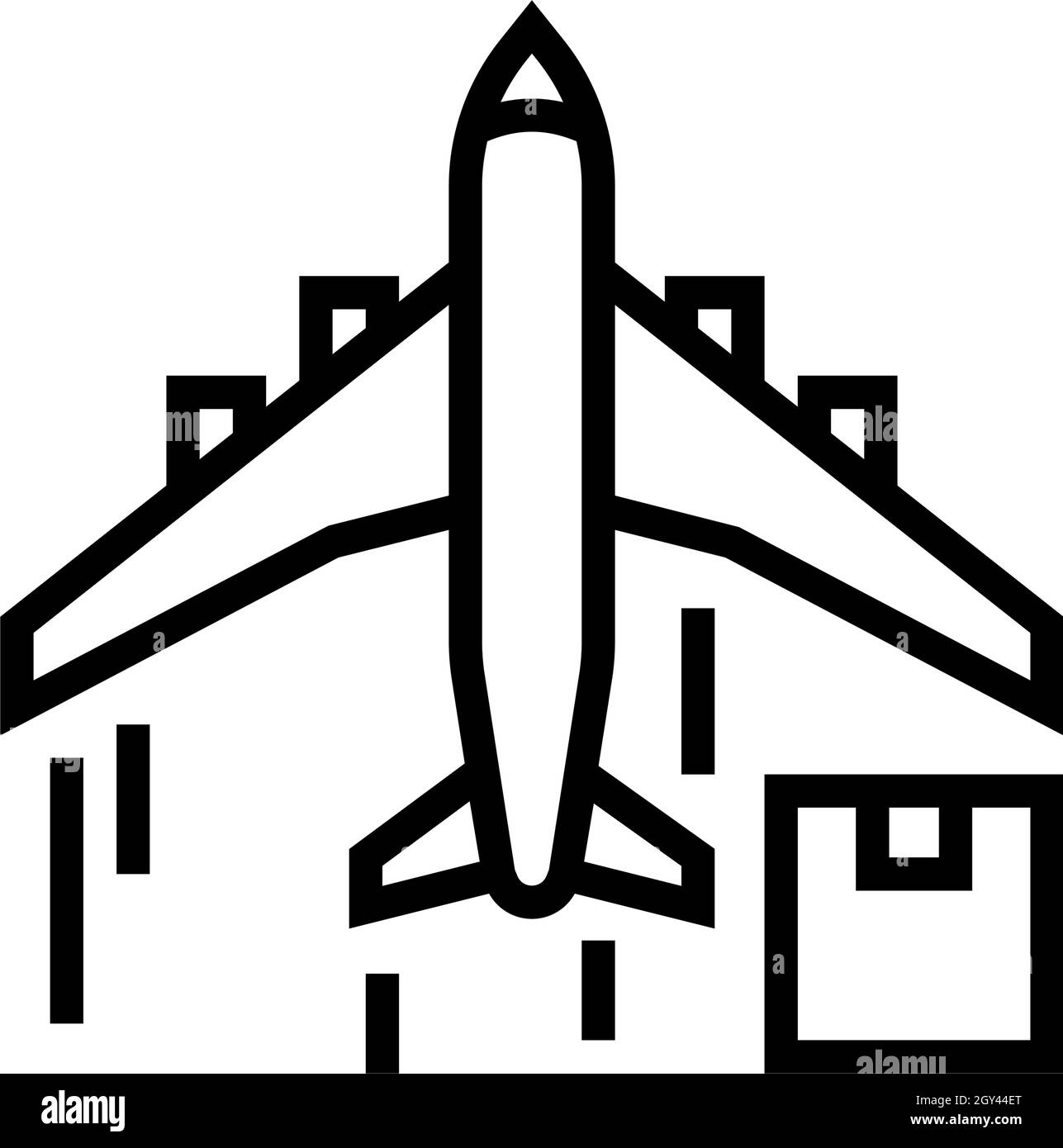 cargo aircraft line icon vector illustration Stock Vector Image & Art ...