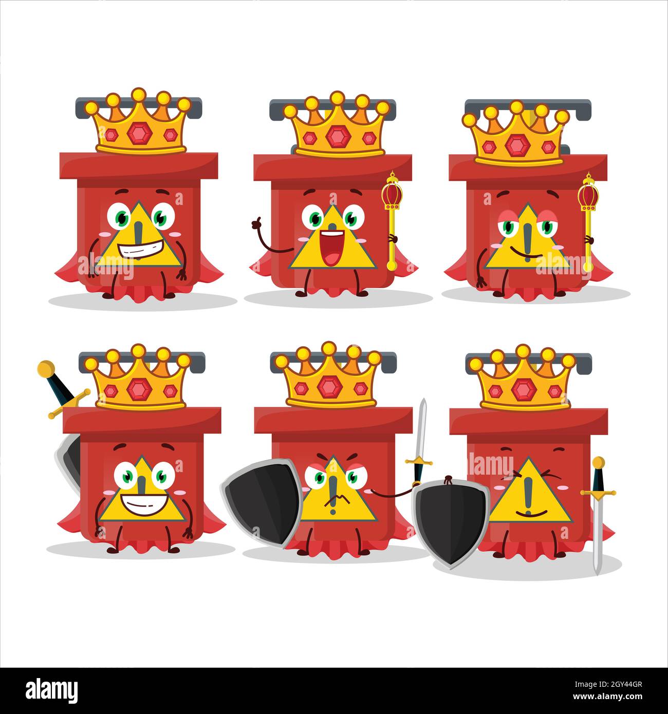 A Charismatic King dynamite blasting machine cartoon character wearing ...