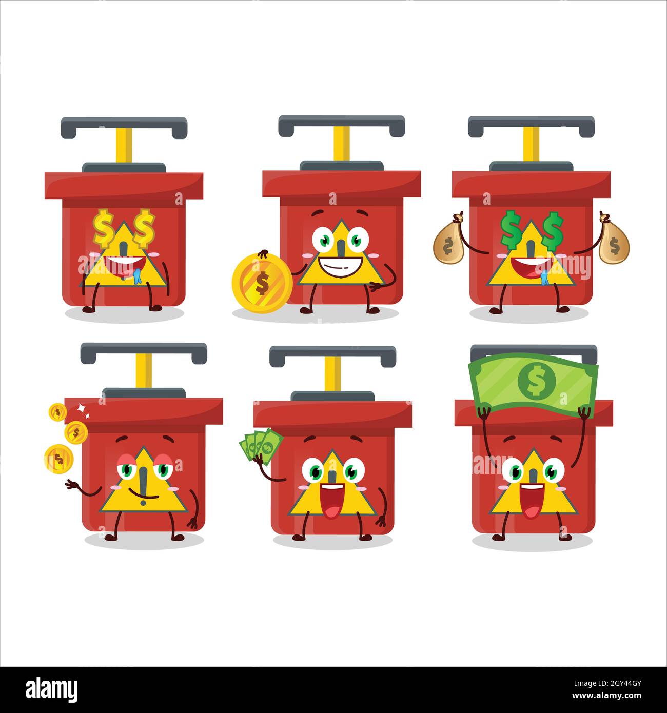 Dynamite Blasting Machine cartoon character with cute emoticon bring ...