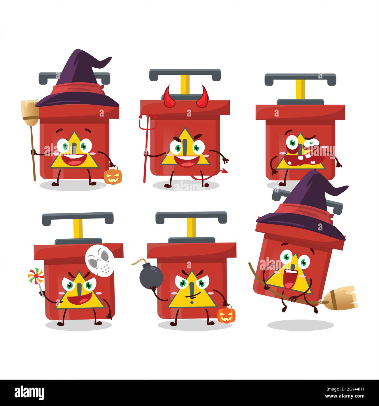 Halloween expression emoticons with cartoon character of dynamite ...