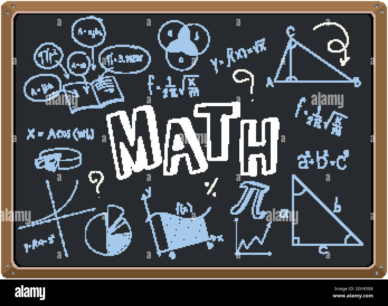 Math formula on blackboard isolated illustration Stock Vector Image ...