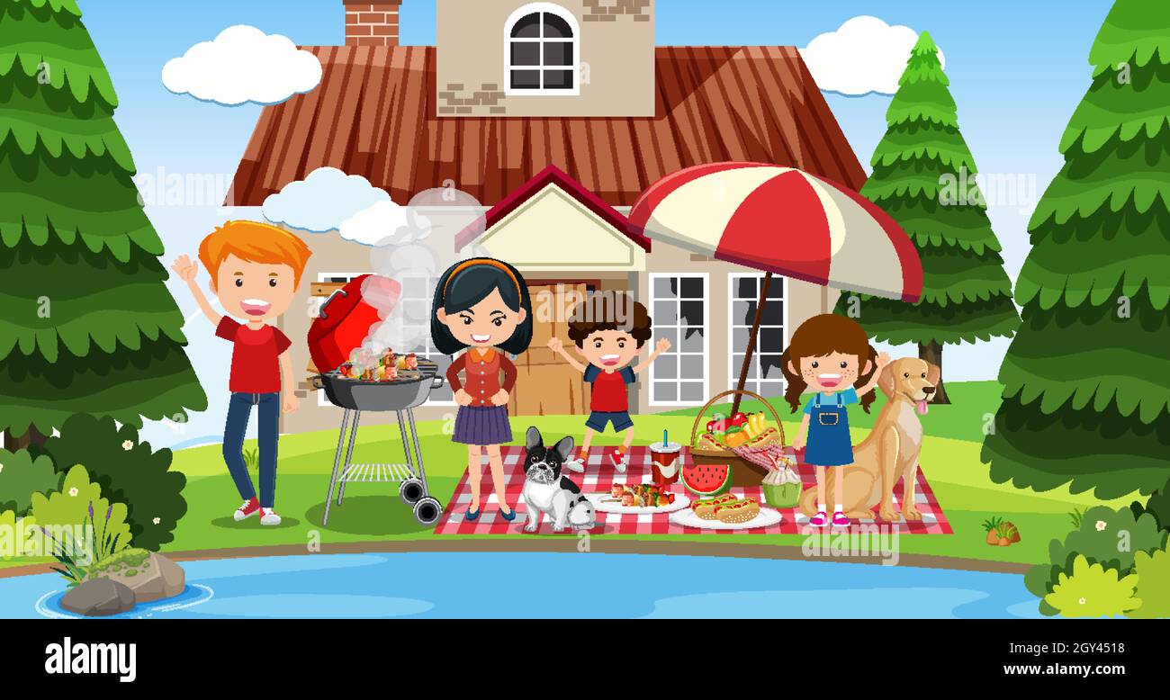Human family picnic Stock Vector Images - Alamy