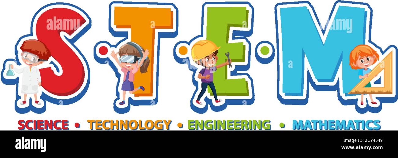 Colourful STEM education text icon illustration Stock Vector Image ...