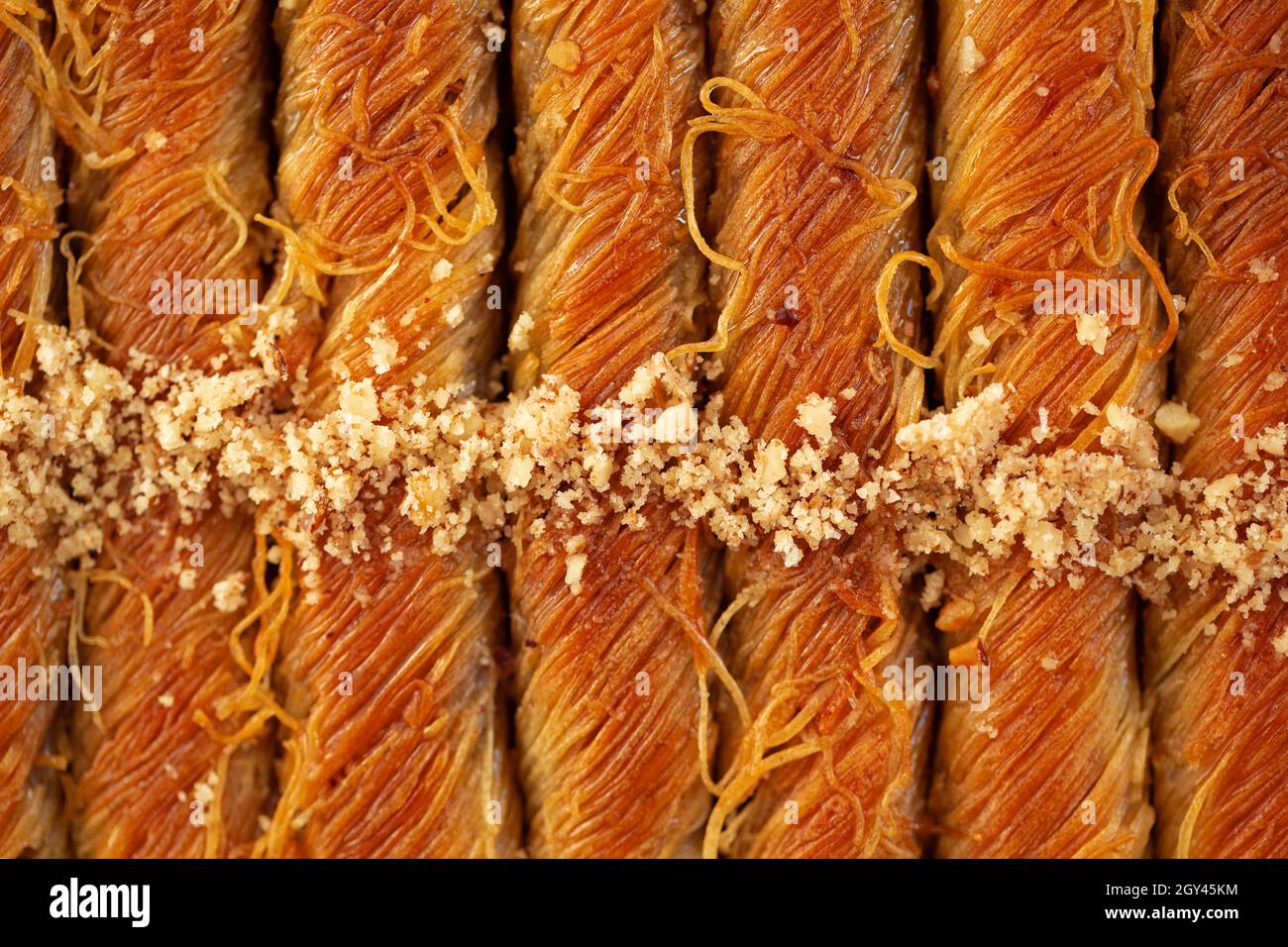 Top view food pattern texture of Turkish baklava Stock Photo - Alamy