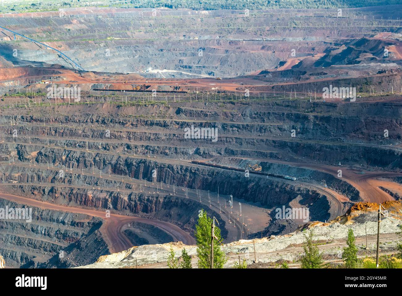Panorama of large operating mine. Extraction of natural resources ...