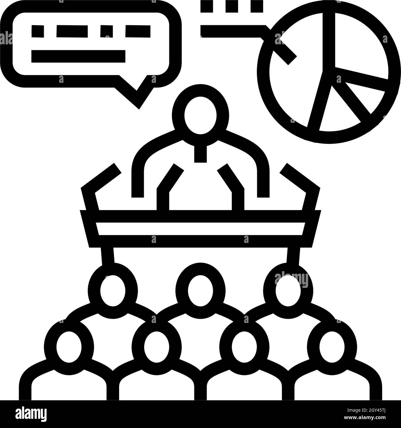 political campaign line icon vector illustration Stock Vector Image ...