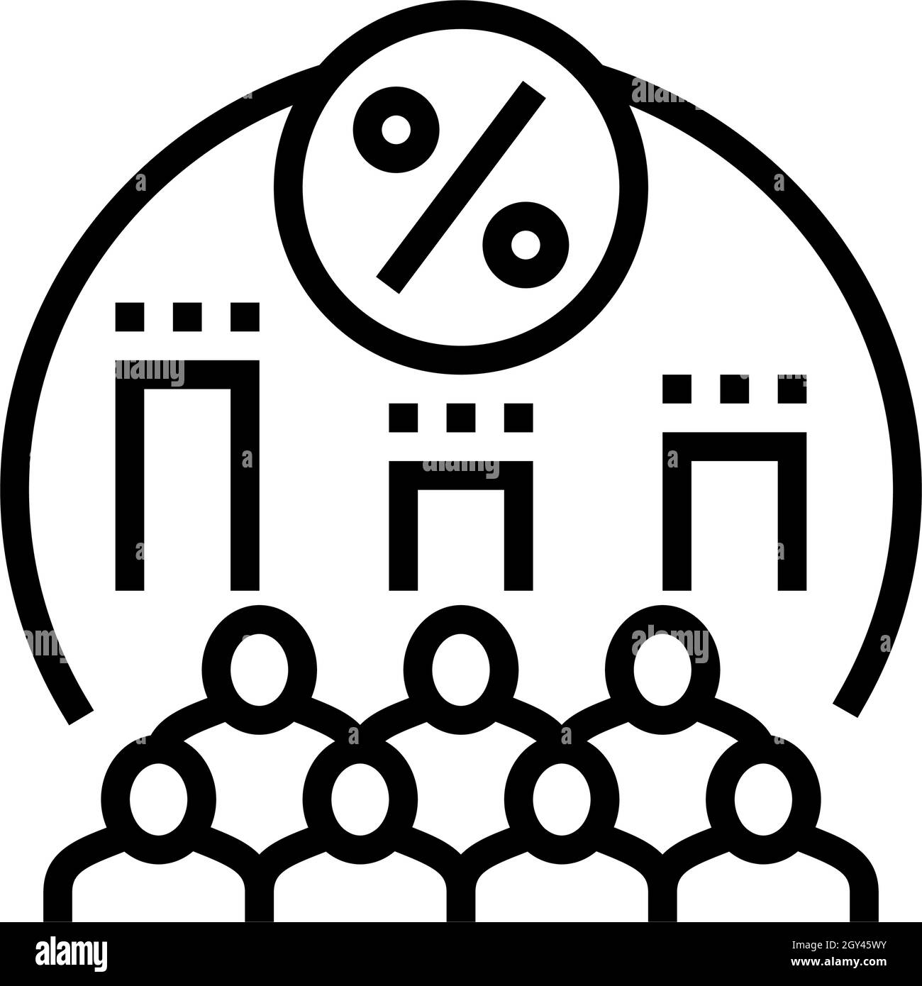 parliament voting line icon vector illustration Stock Vector Image ...