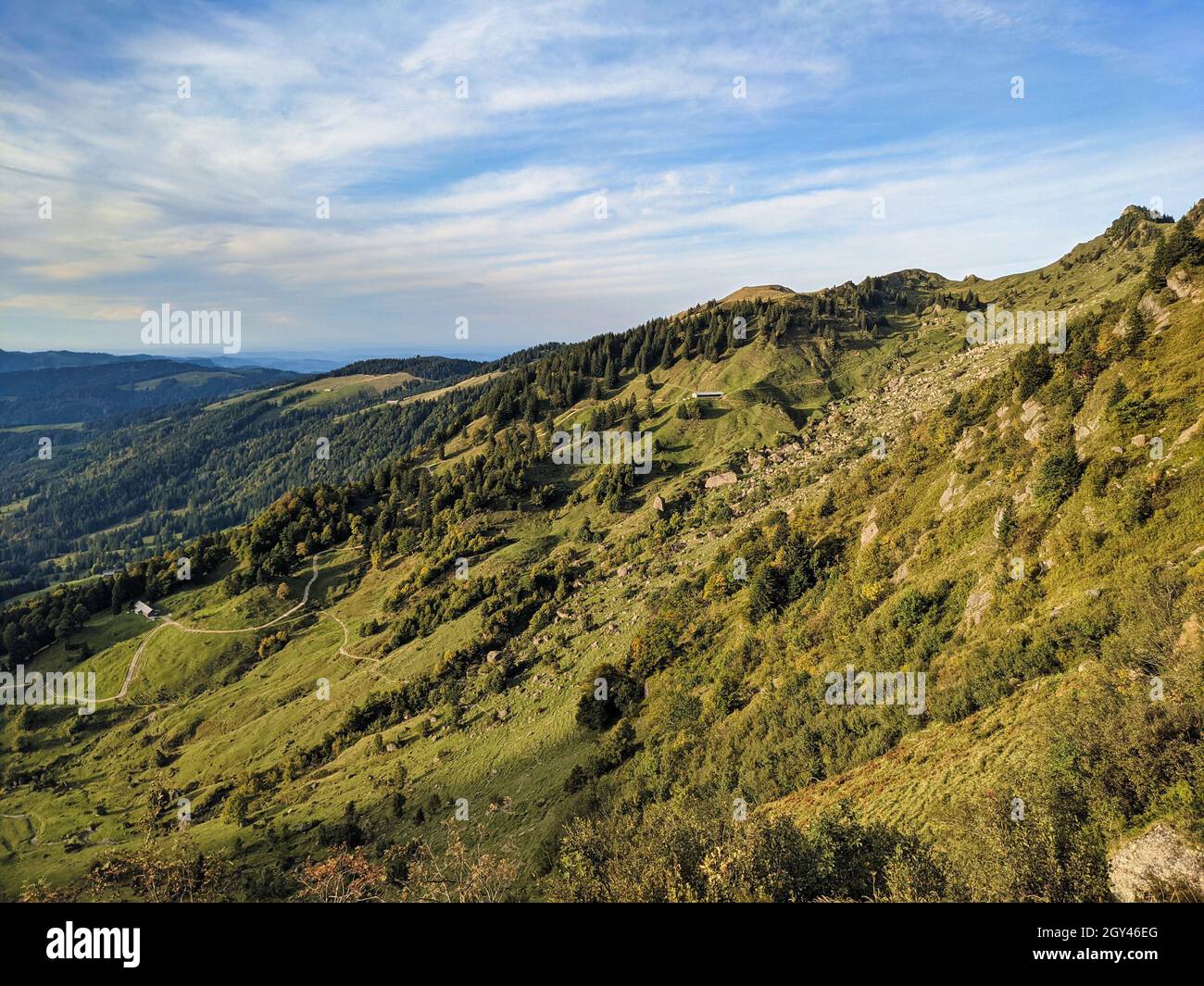 hike on the mountain spear in switzerland. beautiful autumn mood just ...