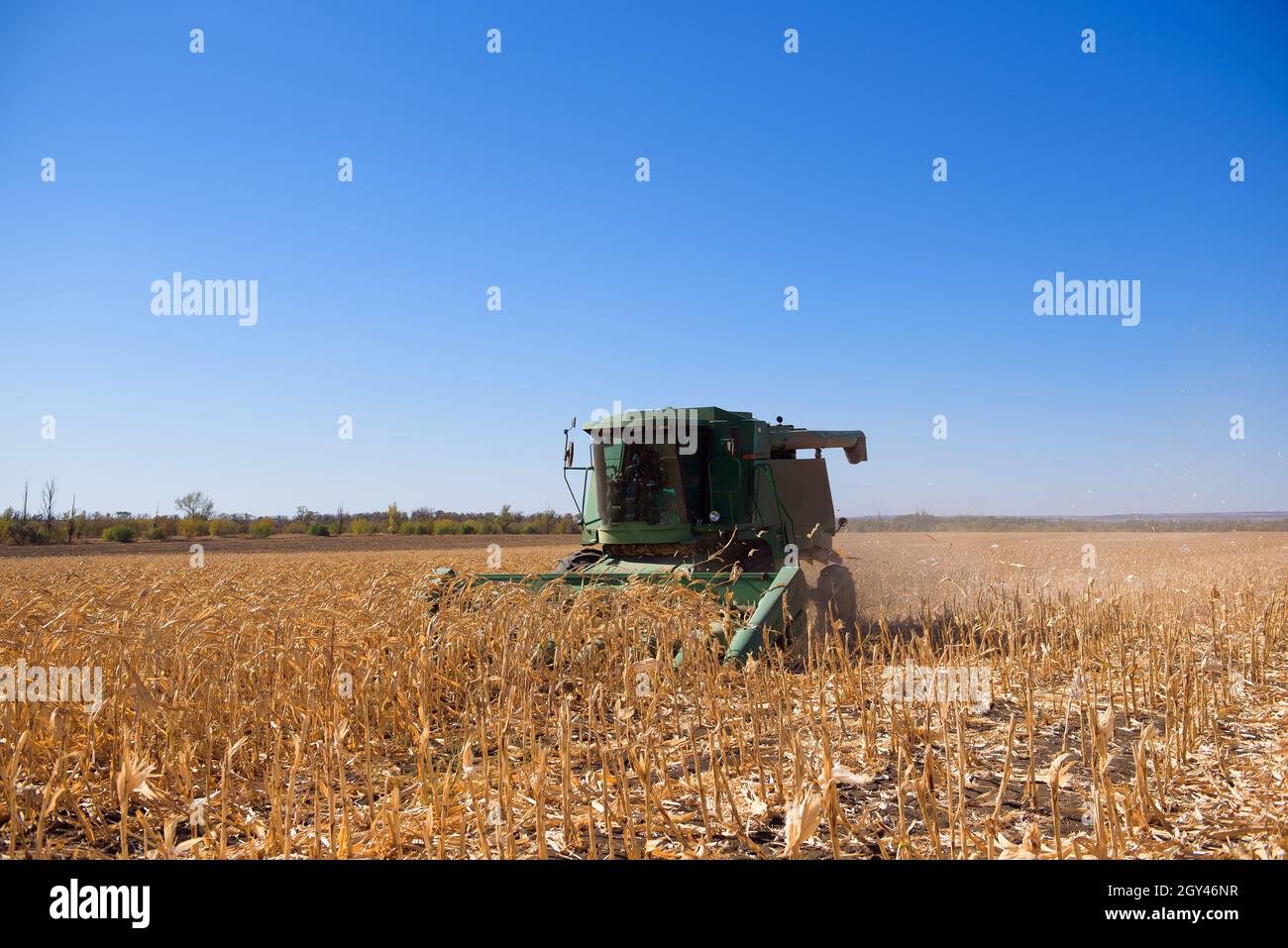Grain harvest unloading sunset hi-res stock photography and images - Alamy