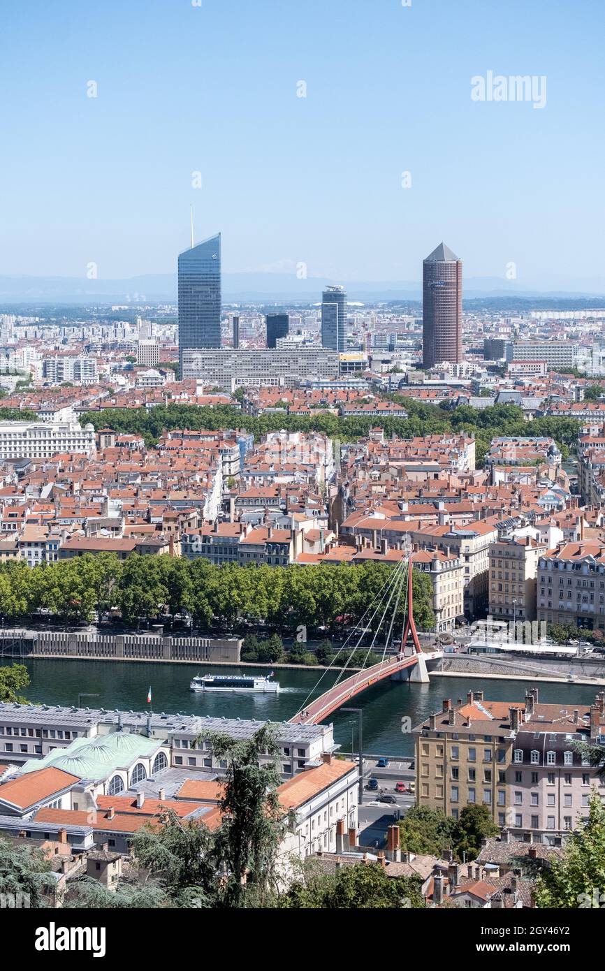 France, Lyon on 07/08/2020. Illustration of daily life in Lyon, France ...