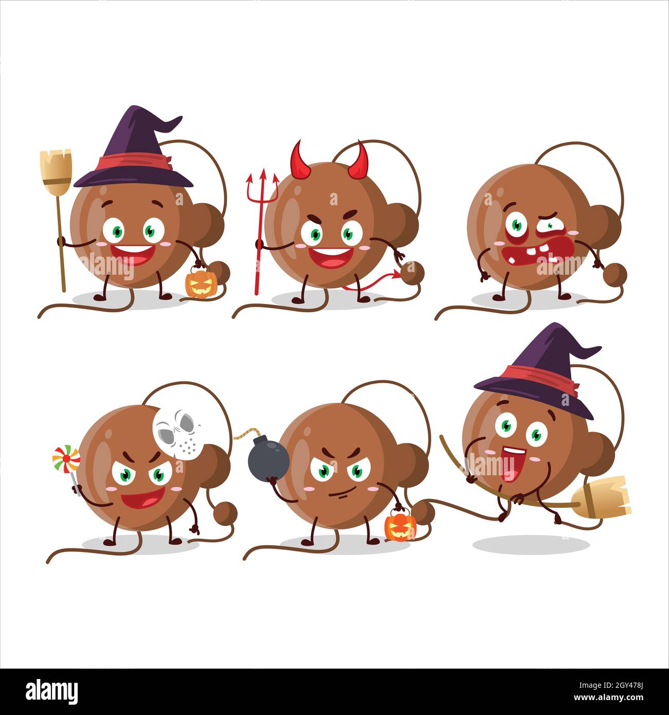 Halloween expression emoticons with cartoon character of firecracker ...