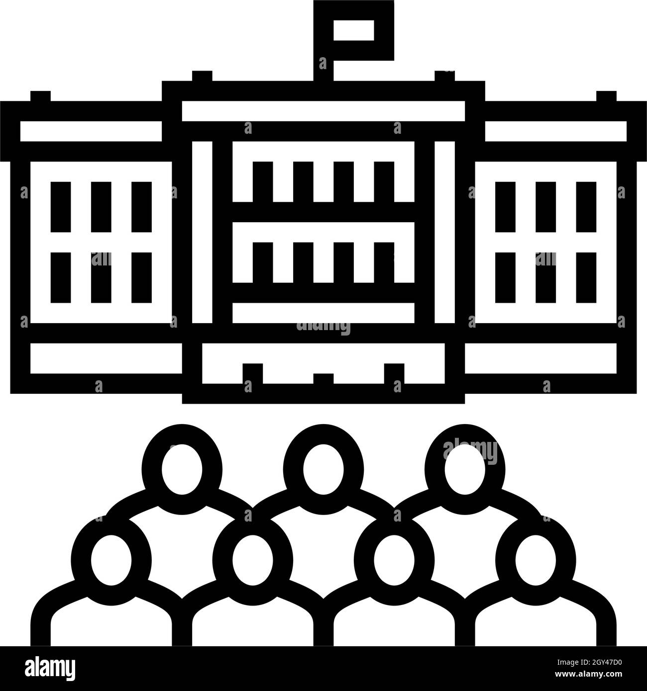 government building line icon vector illustration Stock Vector Image ...