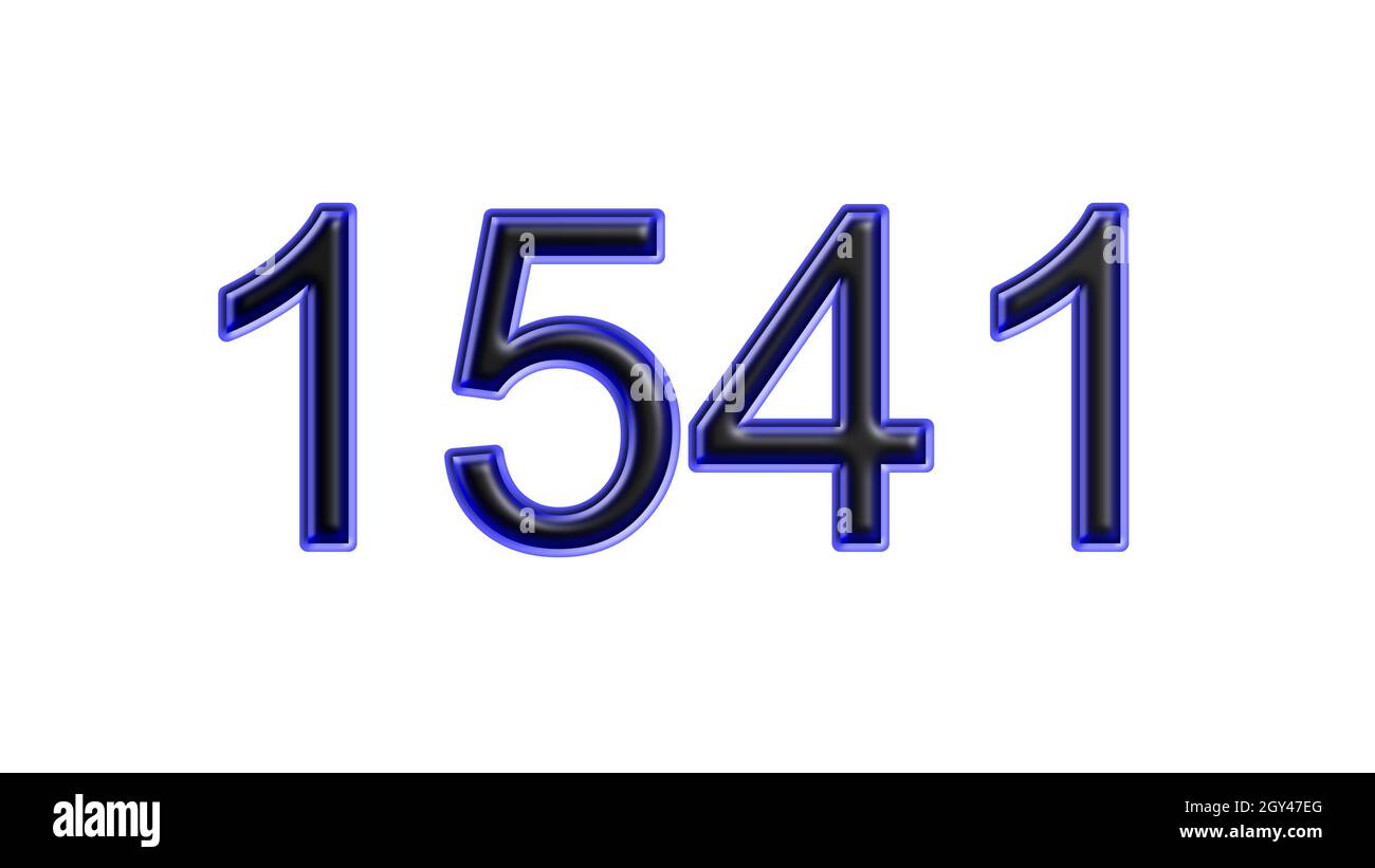 blue 1541 number 3d effect white background Stock Photo - Alamy