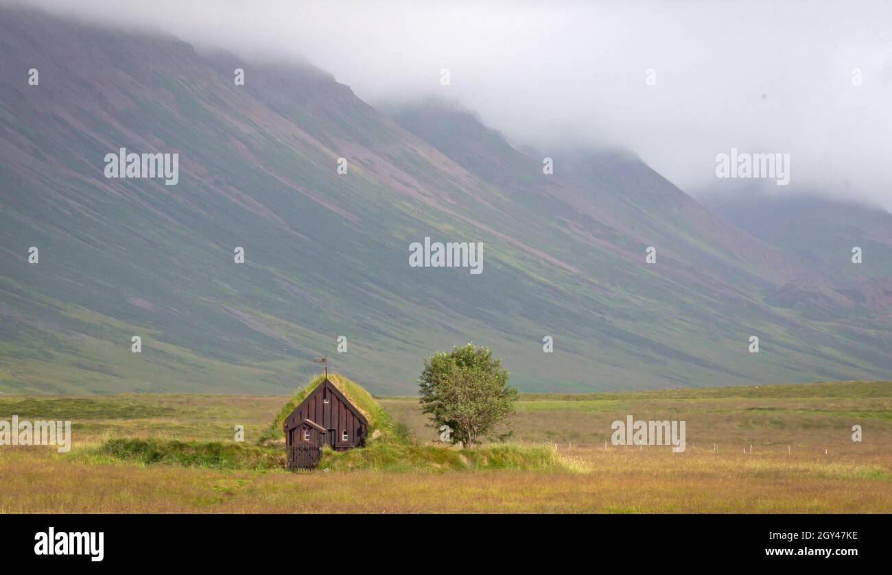 Grafarkirkja is a small chapel in the north of Iceland Stock Photo - Alamy