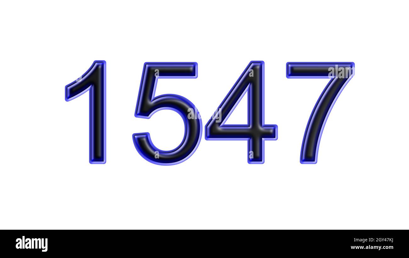 blue 1547 number 3d effect white background Stock Photo - Alamy