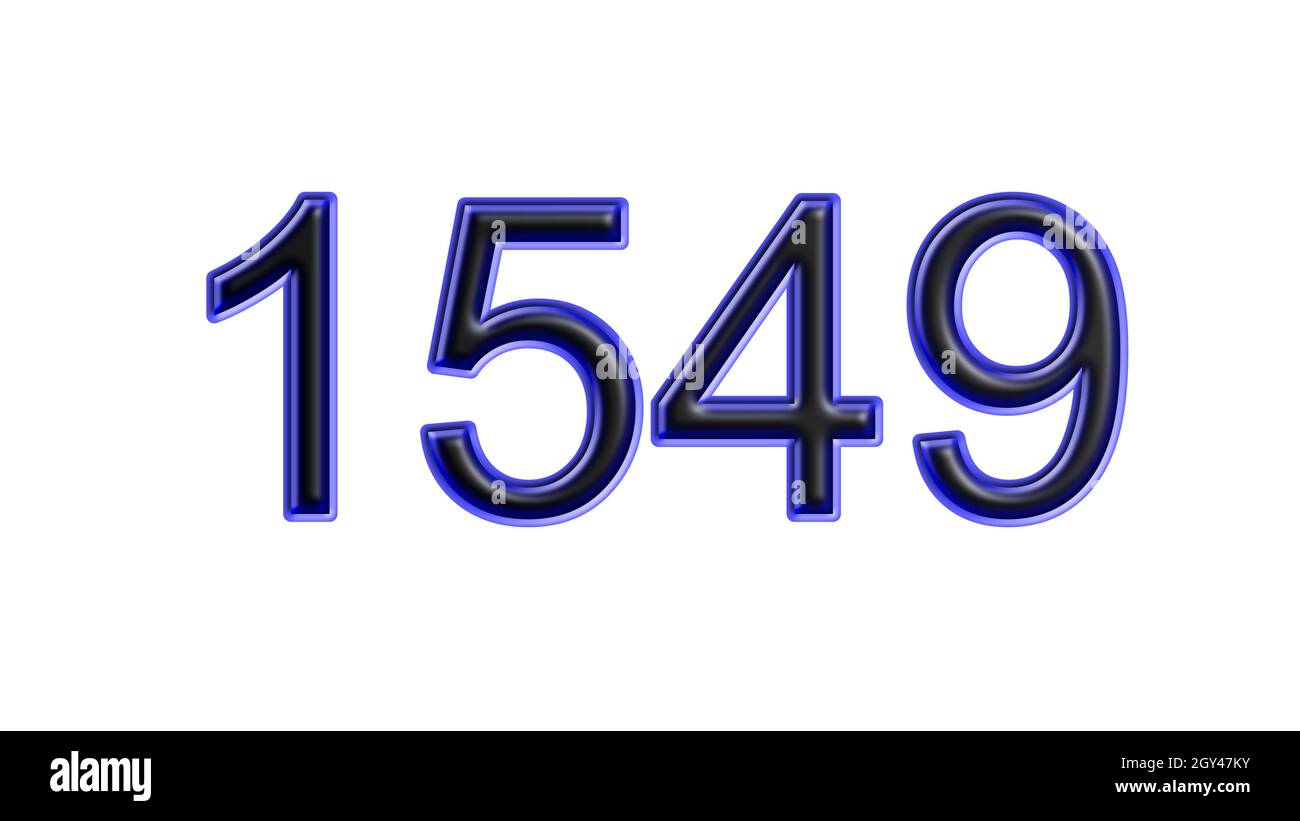 blue 1549 number 3d effect white background Stock Photo - Alamy