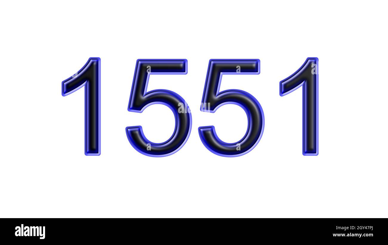 blue 1551 number 3d effect white background Stock Photo - Alamy