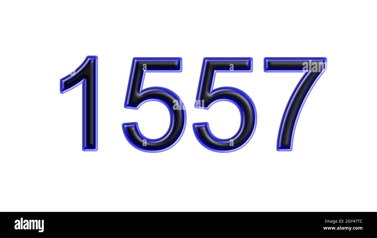blue 1557 number 3d effect white background Stock Photo - Alamy
