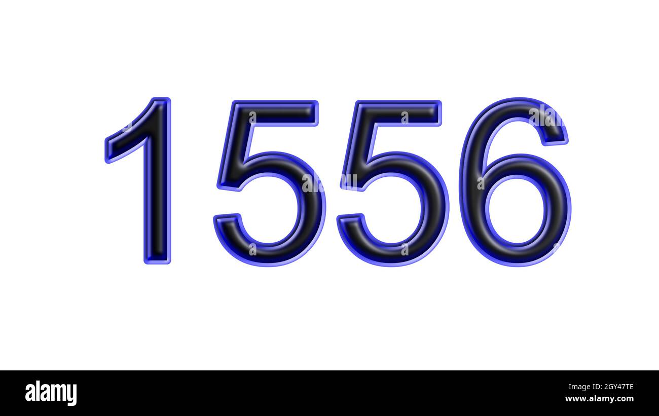 blue 1556 number 3d effect white background Stock Photo - Alamy