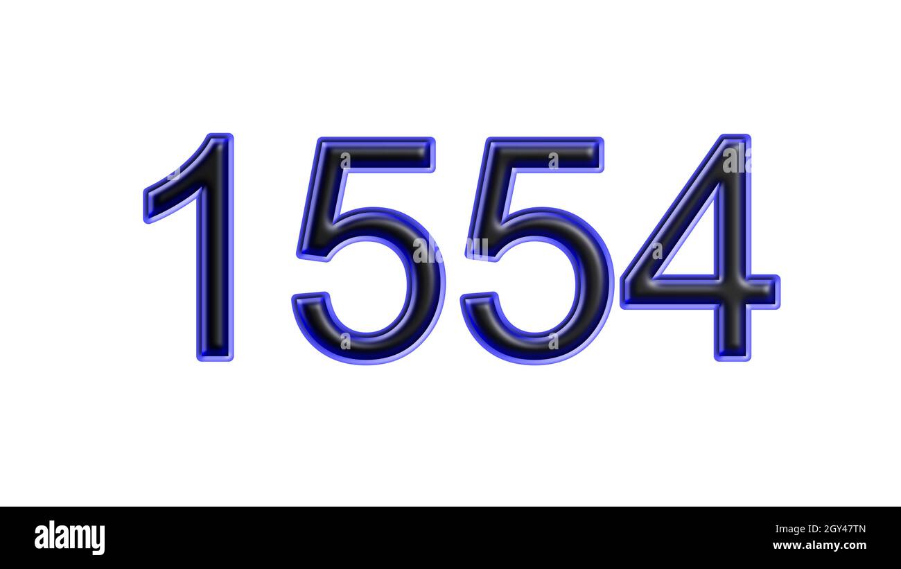blue 1554 number 3d effect white background Stock Photo - Alamy