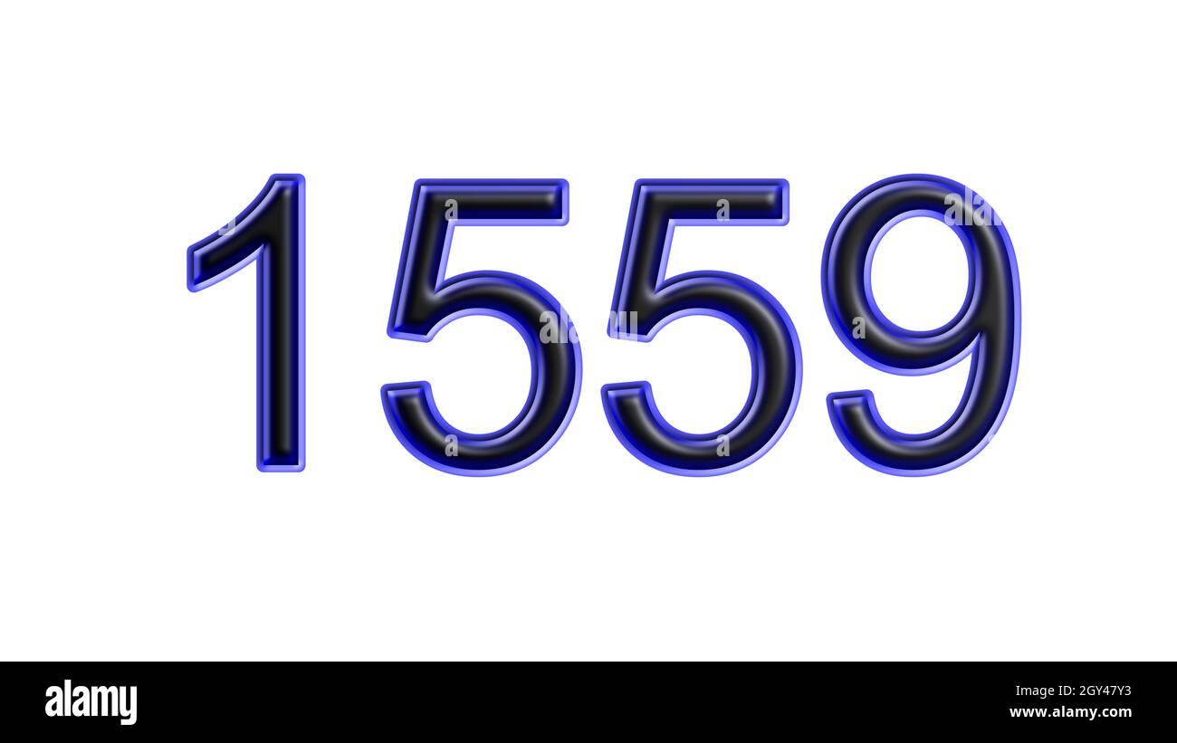 blue 1559 number 3d effect white background Stock Photo - Alamy
