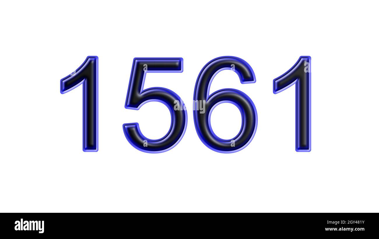 blue 1561 number 3d effect white background Stock Photo - Alamy
