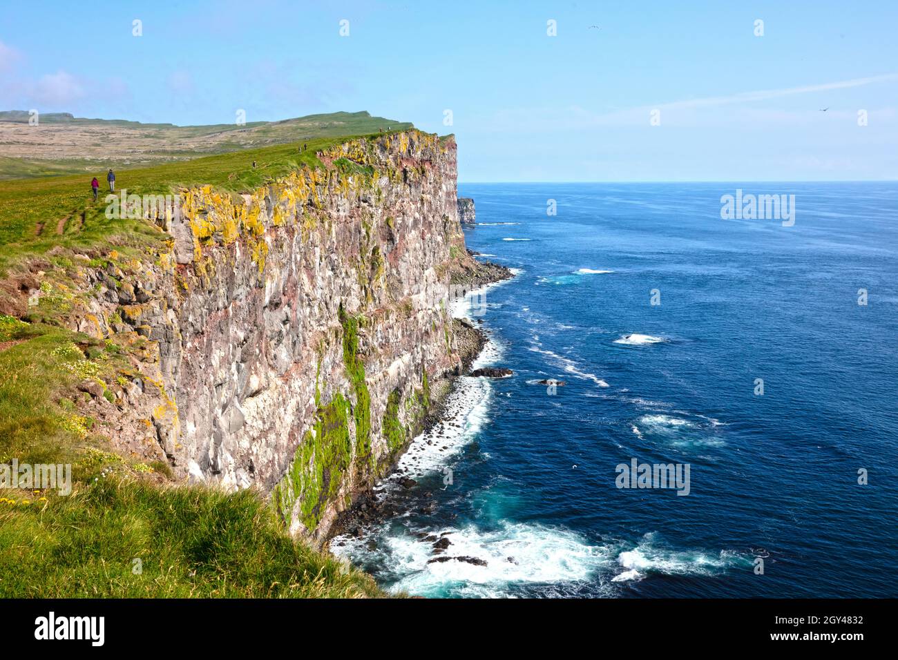 These majestic high cliffs are in Latrabjarg promontory, westernmost ...
