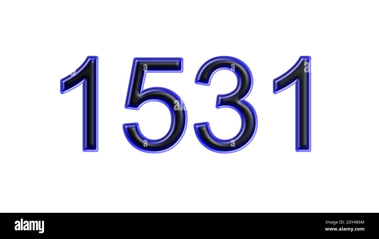 blue 1531 number 3d effect white background Stock Photo - Alamy