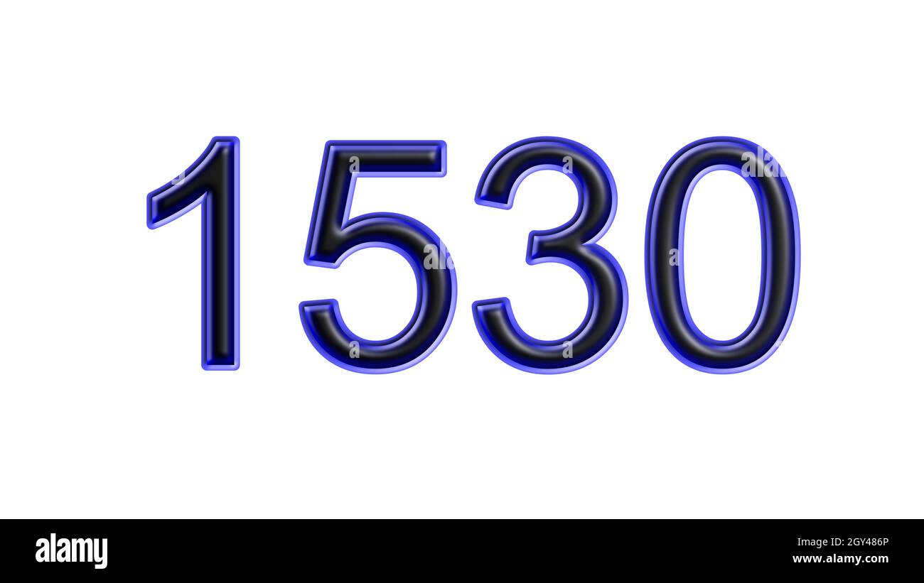 blue 1530 number 3d effect white background Stock Photo - Alamy