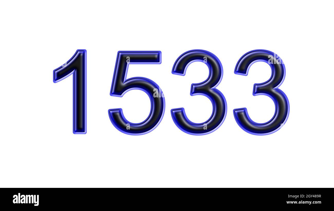 blue 1533 number 3d effect white background Stock Photo - Alamy