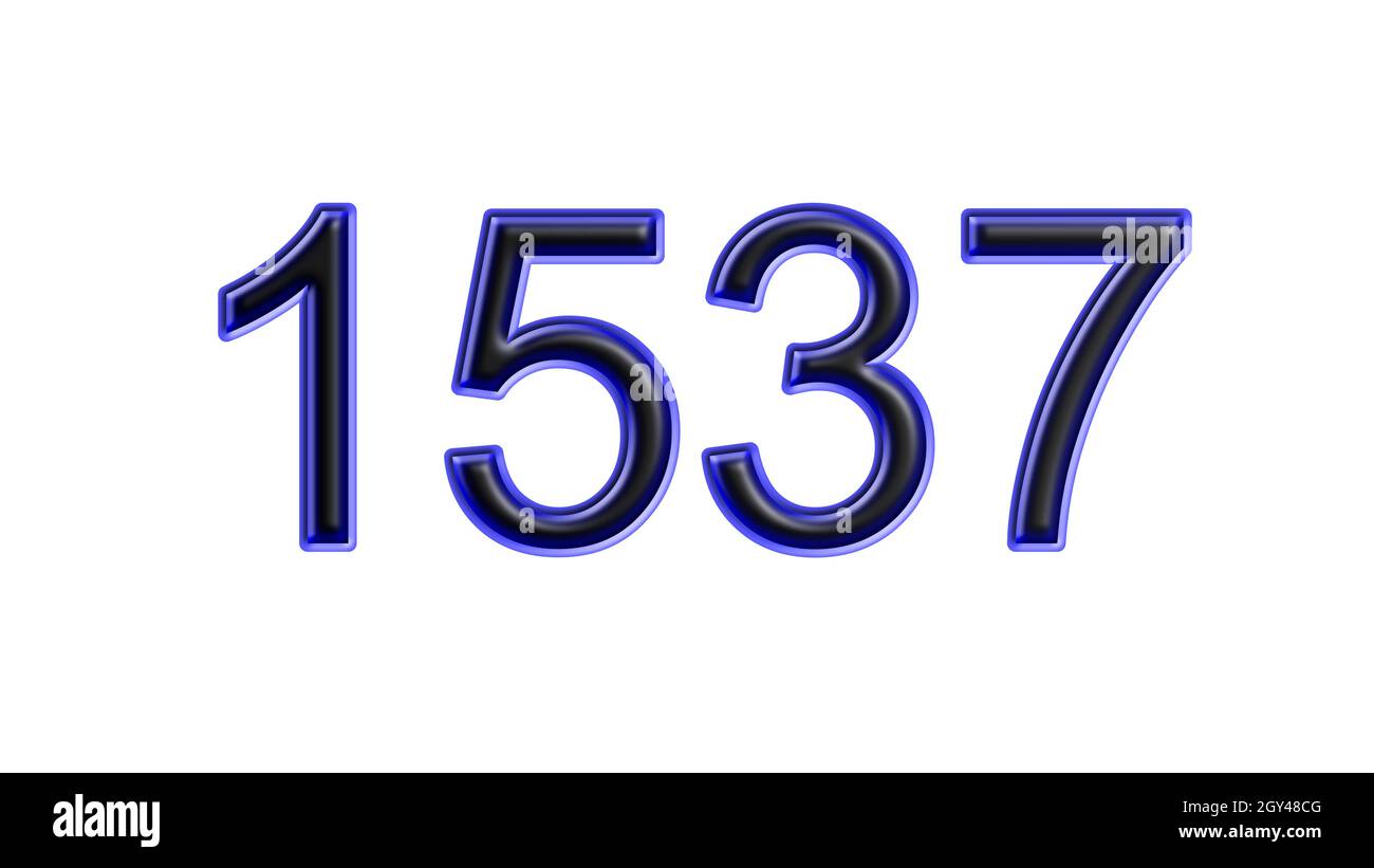 blue 1537 number 3d effect white background Stock Photo - Alamy