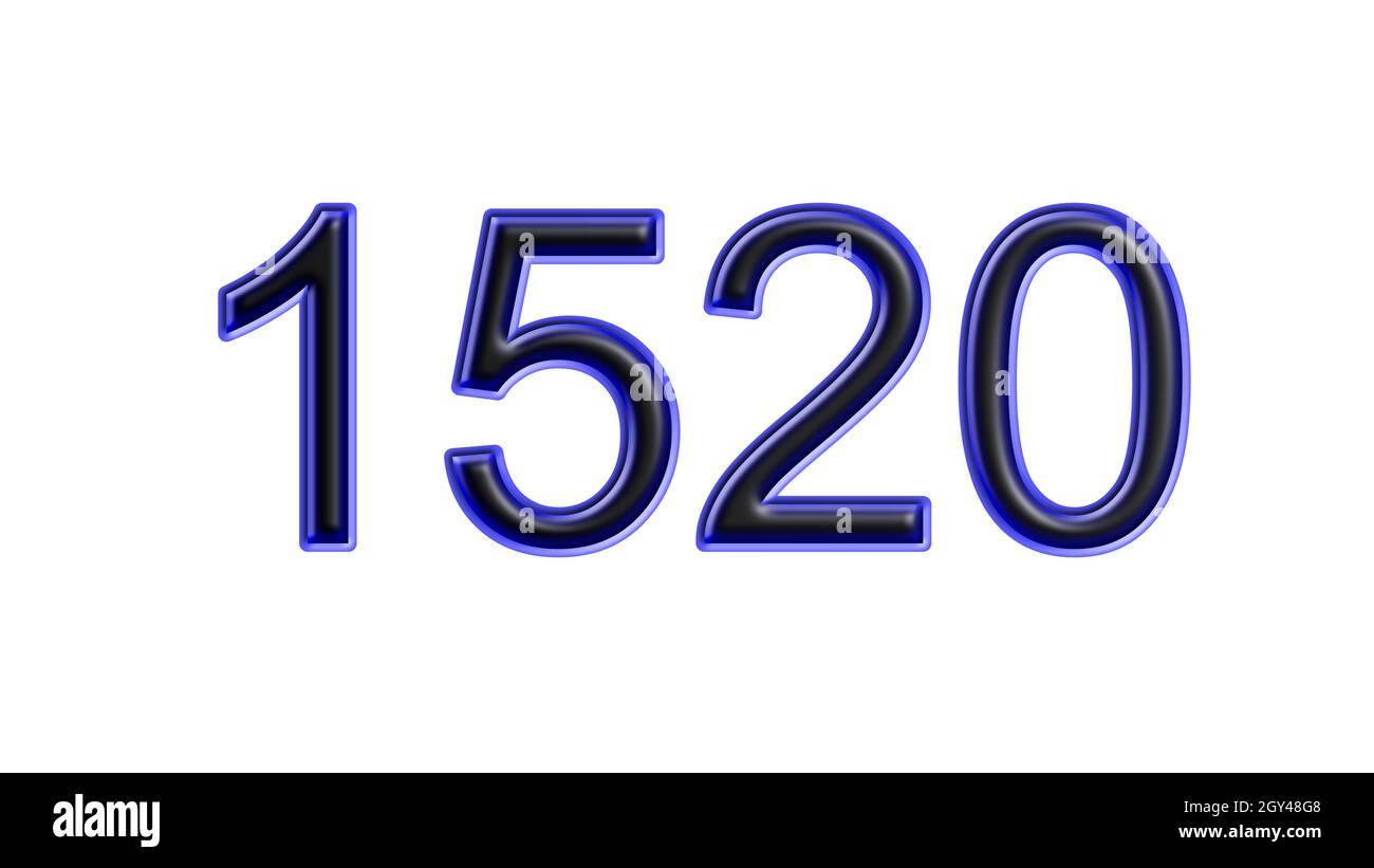blue 1520 number 3d effect white background Stock Photo - Alamy