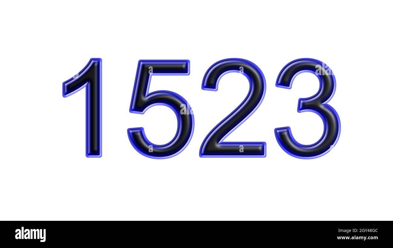 blue 1523 number 3d effect white background Stock Photo - Alamy