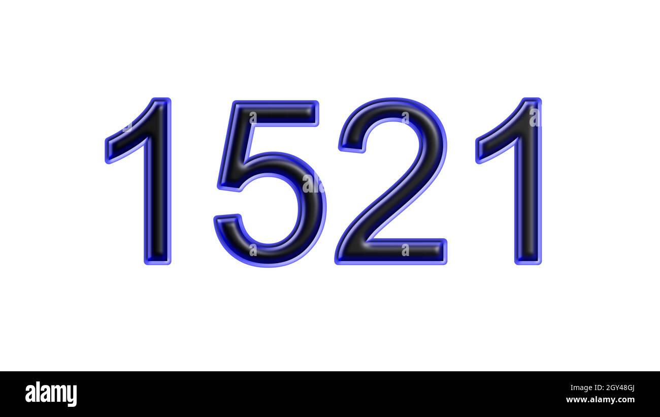 blue 1521 number 3d effect white background Stock Photo - Alamy