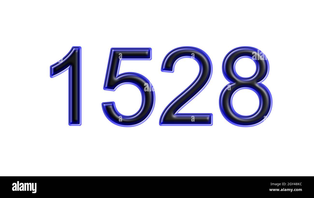 blue 1528 number 3d effect white background Stock Photo - Alamy