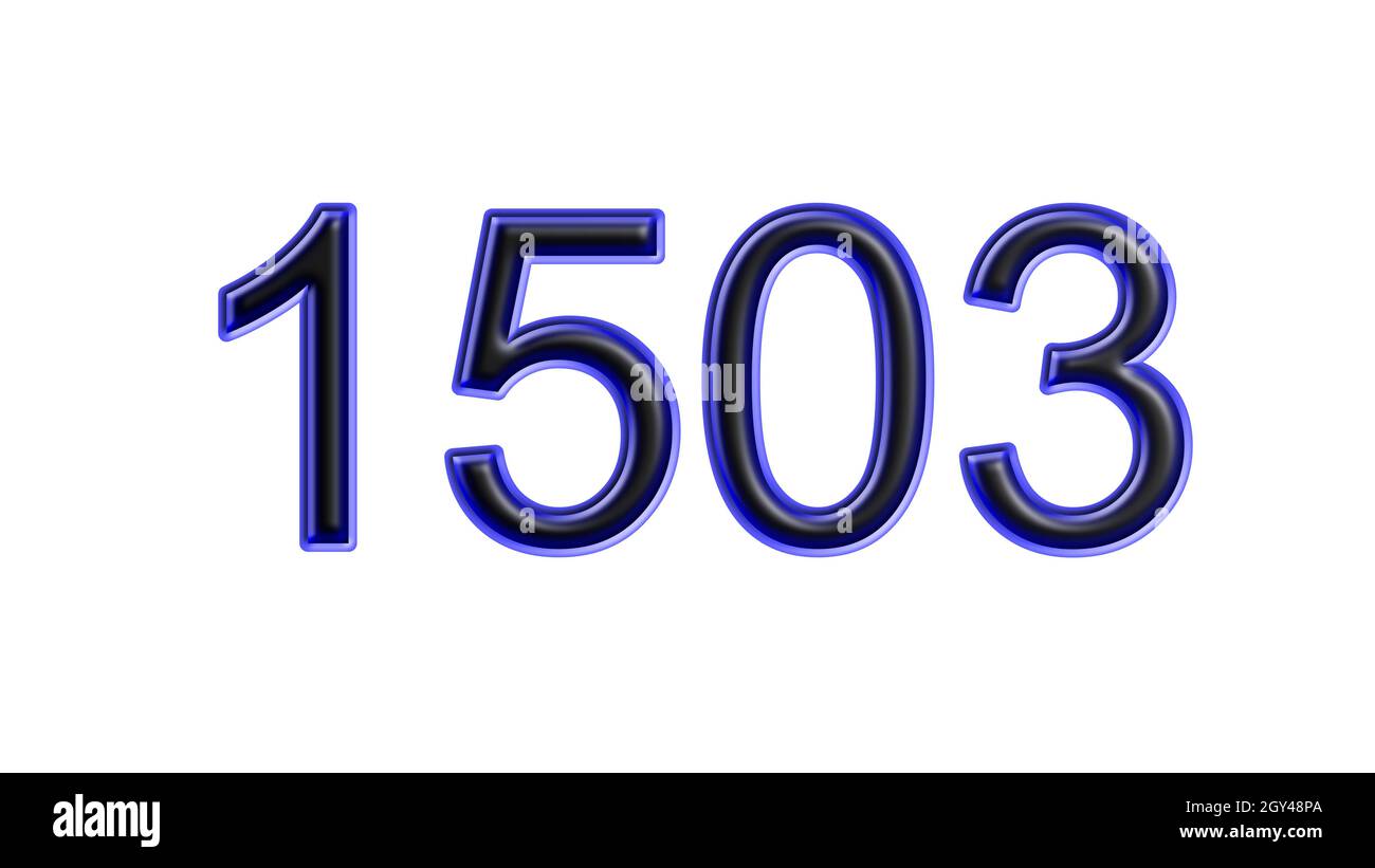 blue 1503 number 3d effect white background Stock Photo - Alamy