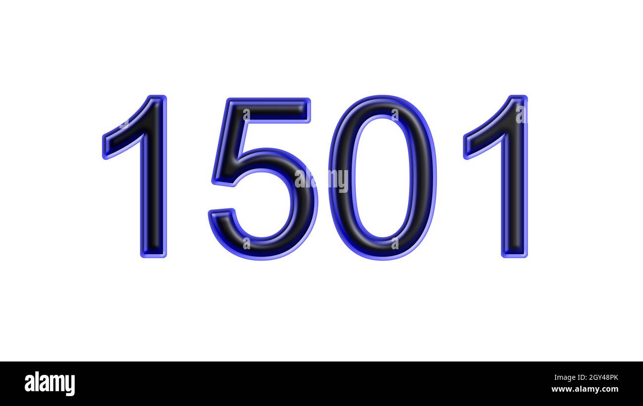 blue 1501 number 3d effect white background Stock Photo - Alamy