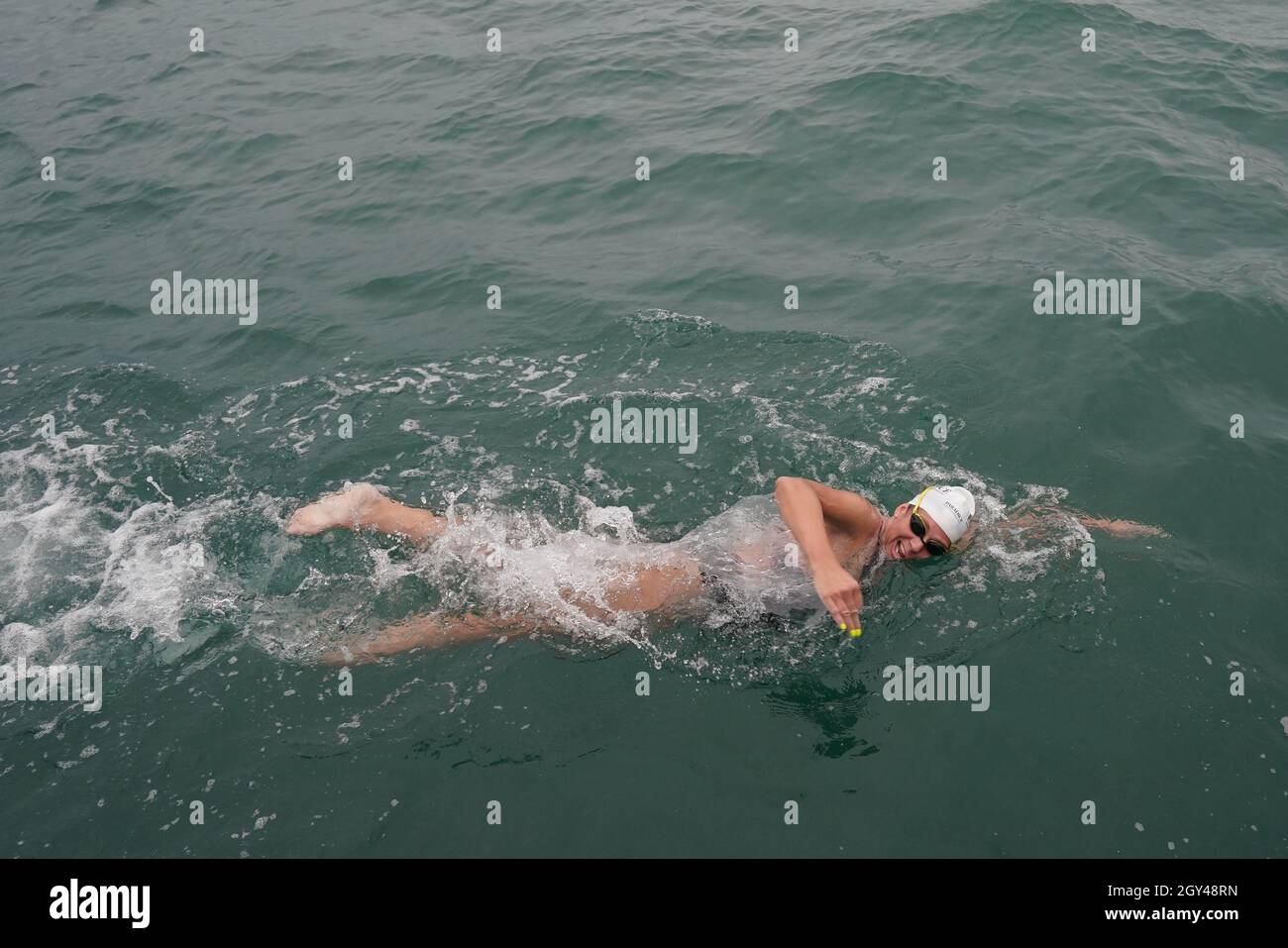 Australian endurance swimmer Chloe McCardel during her attempt to swim across the English ...