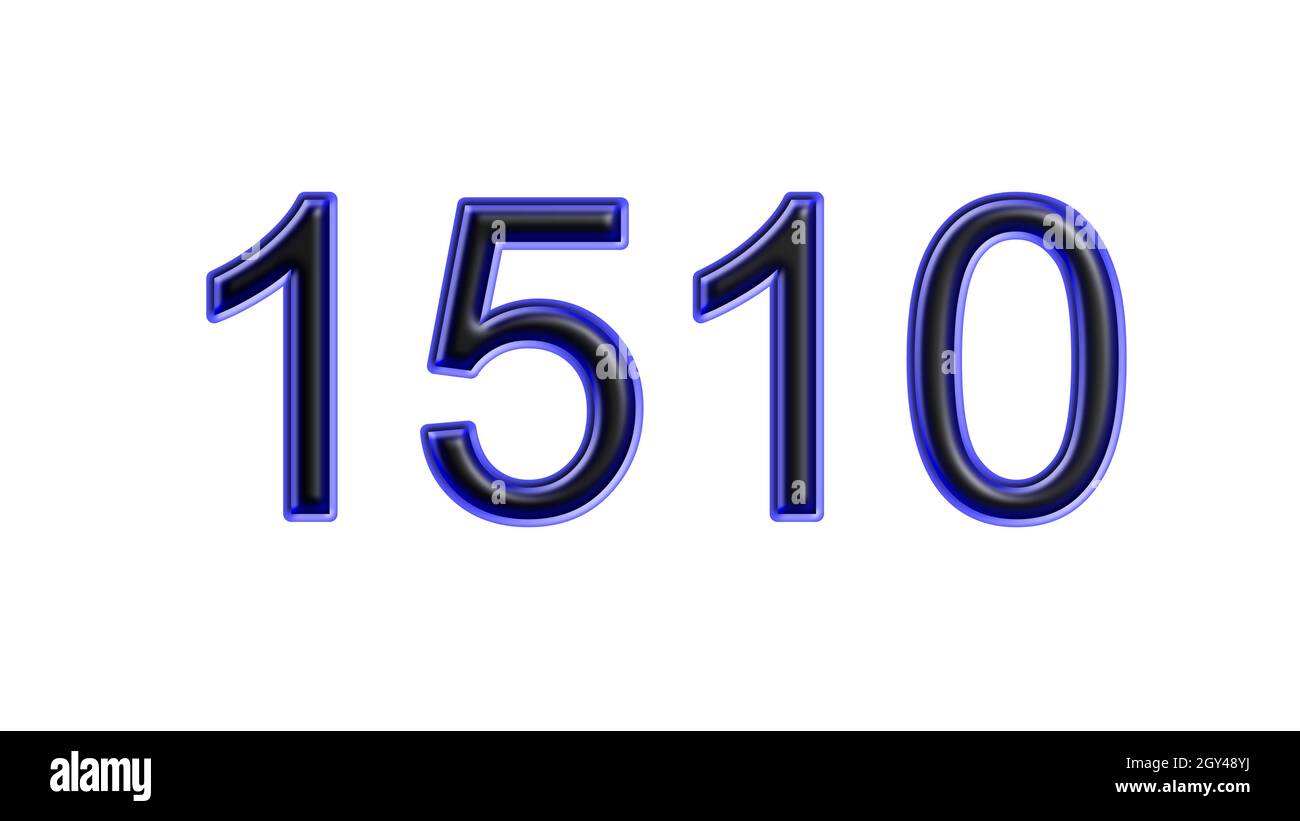 blue 1510 number 3d effect white background Stock Photo - Alamy