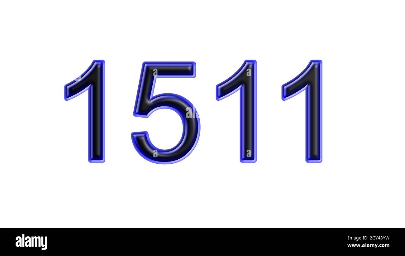 blue 1511 number 3d effect white background Stock Photo - Alamy