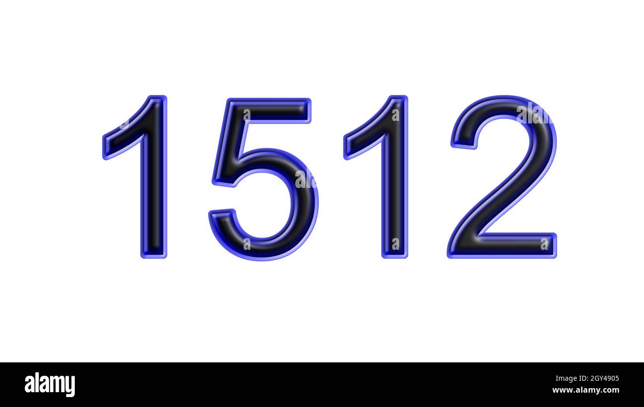 blue 1512 number 3d effect white background Stock Photo - Alamy