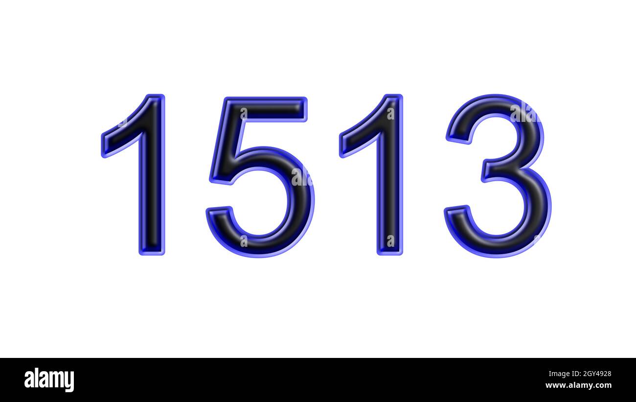 blue 1513 number 3d effect white background Stock Photo - Alamy