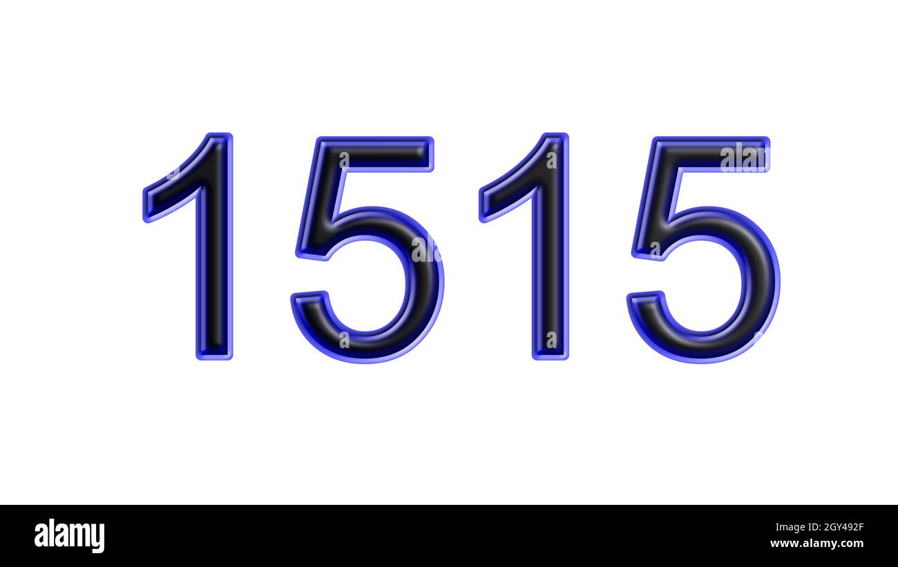blue 1515 number 3d effect white background Stock Photo - Alamy