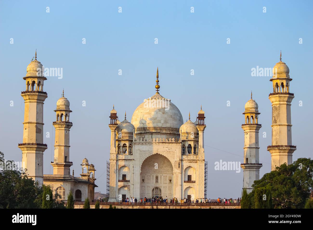the beautiful view of Bibi ka maqbara at evening time, Aurangabad ...