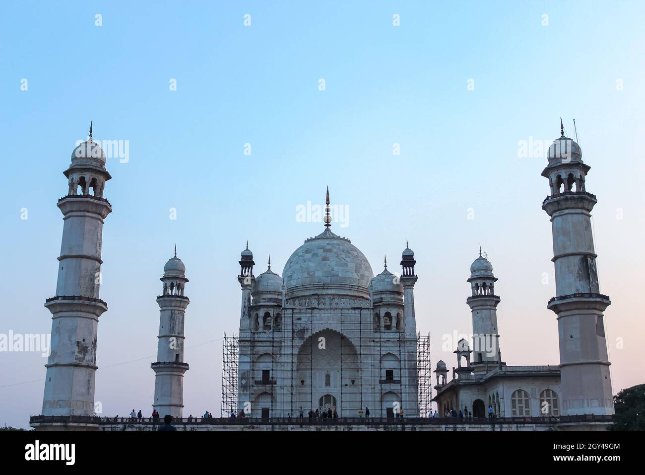 the beautiful view of Bibi ka maqbara at evening time, Aurangabad ...