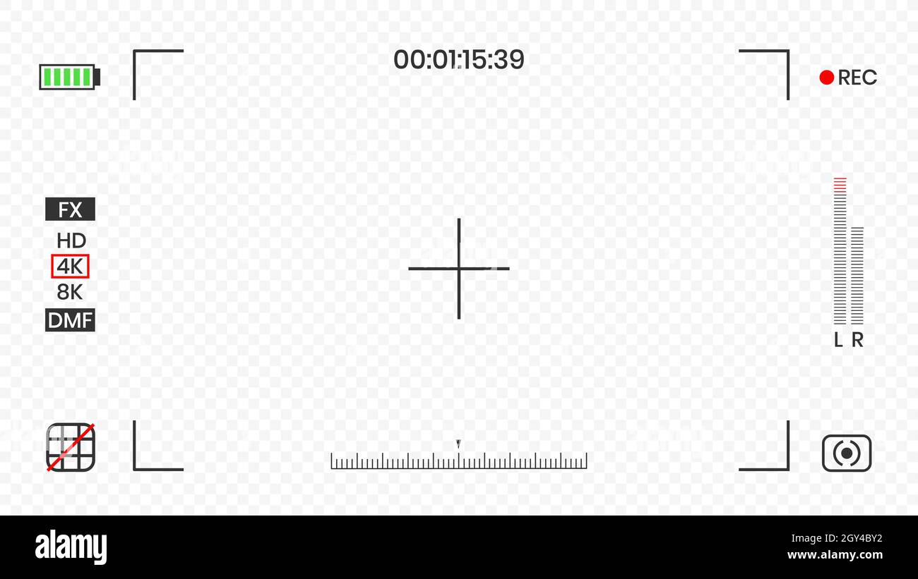 Camera viewfinder video or photo frame recorder flat style design ...