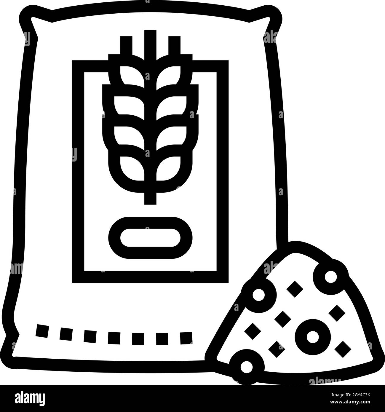 whole grain flour packaging line icon vector illustration Stock Vector ...
