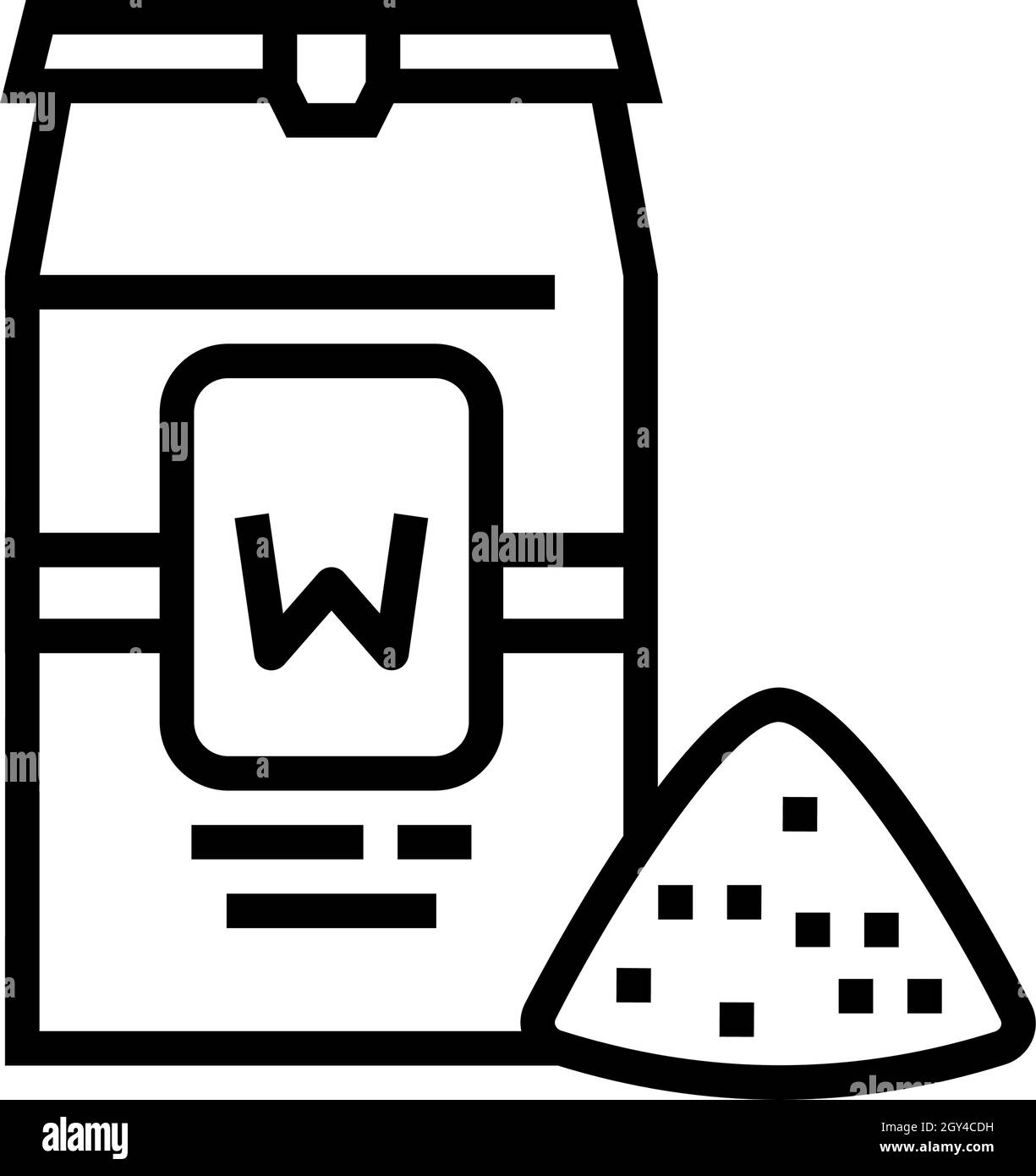 wheat flour package line icon vector illustration Stock Vector Image ...